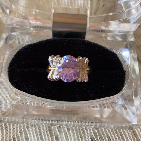 Jewelry | Sparkle Rhinestone And Lilac Stone Ring | Poshmark